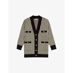 Sandro Dane Houndstooth Knitted Cardigan