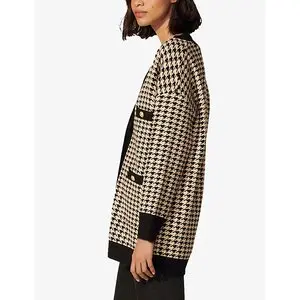 Sandro Dane Houndstooth Knitted Cardigan