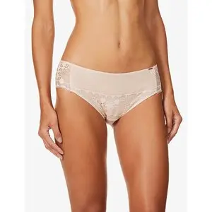 Chantelle Day To Night Lace Brazilian Brief - Golden Beige