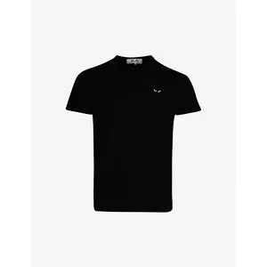 Play Comme Des Garcon Heart-appliqué Cotton-jersey T-shirt - Black