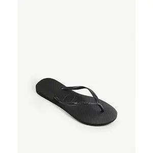 Havaianas Logo-embellished Rubber Flip-flops - Slim Black