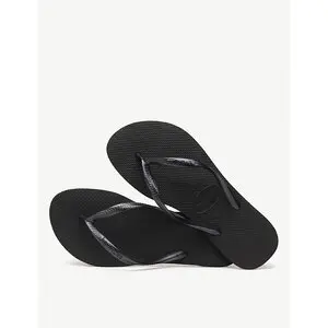 Havaianas Logo-embellished Rubber Flip-flops - Slim Black