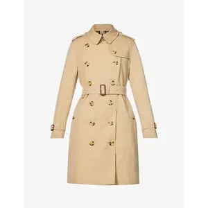 Burberry Kensington Short Cotton Trench Coat Honey