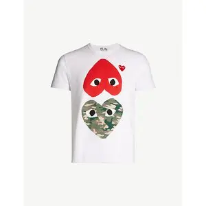 Play Comme Des Garcon Heart-print Cotton-jersey T-shirt
