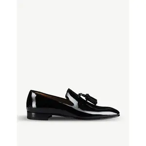 CHRISTIAN LOUBOUTIN Dandelion Tassel Patent-leather Loafers - Black