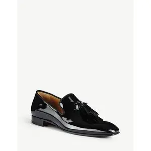CHRISTIAN LOUBOUTIN Dandelion Tassel Patent-leather Loafers - Black