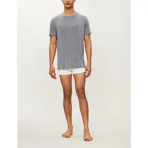 Derek Rose Basel Crewneck Stretch-modal T-shirt - Grey