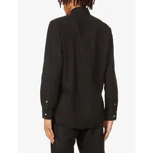 Polo Ralph Lauren Long-sleeved Garment-dyed Custom-fit Cotton Oxford Shirt - Polo Black