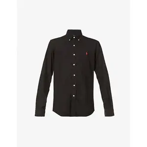 Polo Ralph Lauren Long-sleeved Garment-dyed Custom-fit Cotton Oxford Shirt - Polo Black
