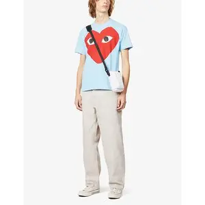 Play Comme Des Garcon Big Heart Cotton-jersey T-shirt - Blue