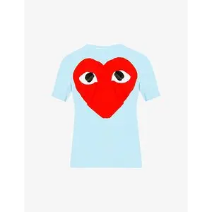 Play Comme Des Garcon Big Heart Cotton-jersey T-shirt - Blue