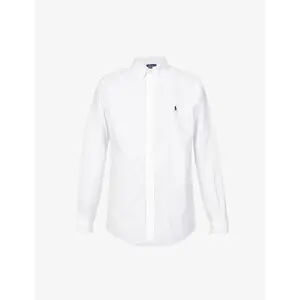 Polo Ralph Lauren Long-sleeved Logo-embroidered Custom-fit Stretch Cotton-poplin Shirt - White
