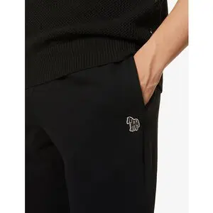 Paul Smith Zebra Brand-embroidered Cotton Jogging Bottoms - Black