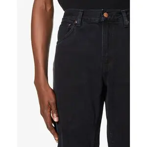 Nudie Jeans Gritty Jackson Slim-fit Straight Denim Jeans - Black Forest