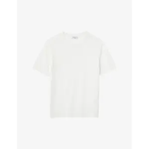 Sandro Crewneck Classic-fit Knitted T-shirt Xl Naturels
