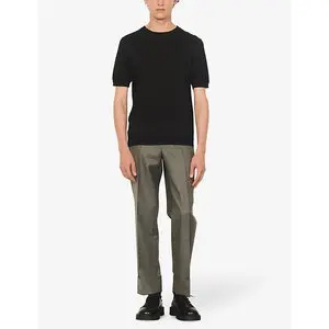 Sandro Crewneck Classic-fit Knitted T-shirt - Noir / Gris