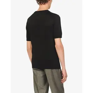 Sandro Crewneck Classic-fit Knitted T-shirt - Noir / Gris