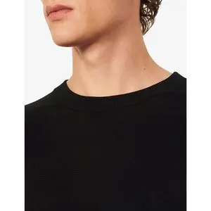 Sandro Crewneck Classic-fit Knitted T-shirt - Noir / Gris
