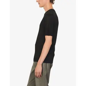 Sandro Crewneck Classic-fit Knitted T-shirt - Noir / Gris