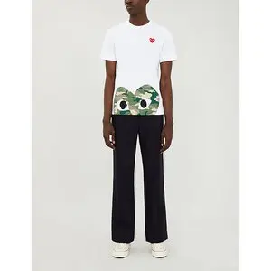 Play Comme Des Garcon Heart-print Cotton-jersey T-shirt