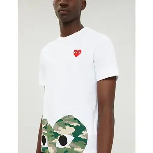 Play Comme Des Garcon Heart-print Cotton-jersey T-shirt