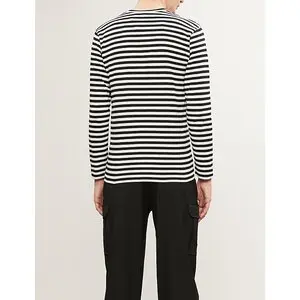 Play Comme Des Garcon Striped Cotton Jumper Xxl - Black