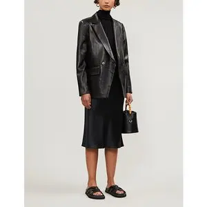 JOSEPH Isaak Silk-satin Midi Skirt - Black