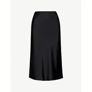 JOSEPH Isaak Silk-satin Midi Skirt - Black