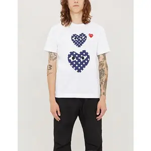Play Comme Des Garcon Heart-print Cotton-jersey T-shirt
