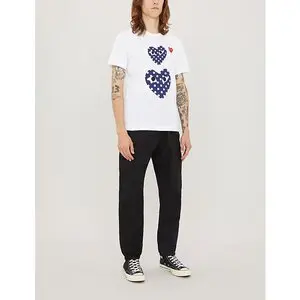 Play Comme Des Garcon Heart-print Cotton-jersey T-shirt
