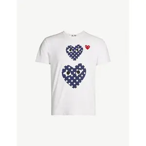 Play Comme Des Garcon Heart-print Cotton-jersey T-shirt