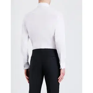 Eton Pleated-panel Double-cuff Slim-fit Cotton Evening Shirt - White