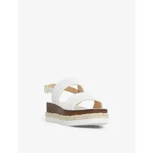 DUNE Kazzy Padded Leather Wedge Sandals