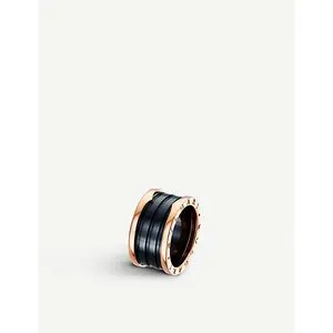 BVLGARI B.zero1 18ct Rose-gold And Ceramic Ring