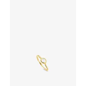 Monica Vinader Monica Vinader Siren™ Gemstone Ring In 18ct Yellow Gold Vermeil White