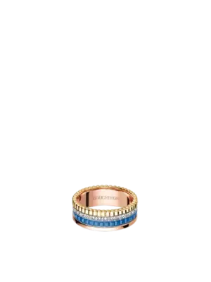 Boucheron Quatre Edition 18ct Gold, Ceramic And Diamond Ring - Blue