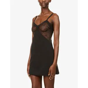 Chantelle Tailor Floral-embroidered Stretch-lace Nightdress