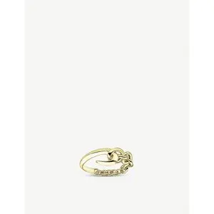 SHAUN LEANE Hook And Chain Ring - Yellow Gold Vermeil