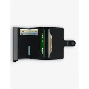 SECRID Miniwallet Optical Leather And Aluminium Cardholder - Black Titanium