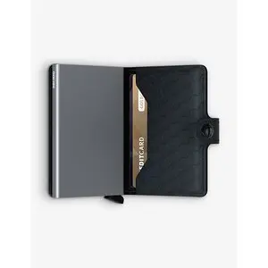 SECRID Miniwallet Optical Leather And Aluminium Cardholder - Black Titanium