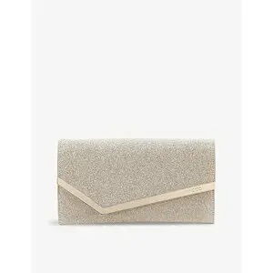 JIMMY CHOO Emmie Glittered Clutch - Platinum Ice