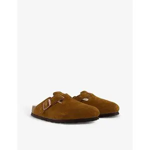 BIRKENSTOCK Boston Buckle-detail Suede And Shearling Sandals