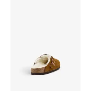 BIRKENSTOCK Boston Buckle-detail Suede And Shearling Sandals