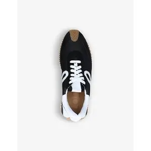 Loewe Flow Runner Monogram Leather And Shell Trainers - Blk/white