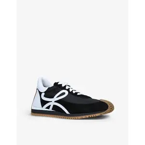 Loewe Flow Runner Monogram Leather And Shell Trainers - Blk/white