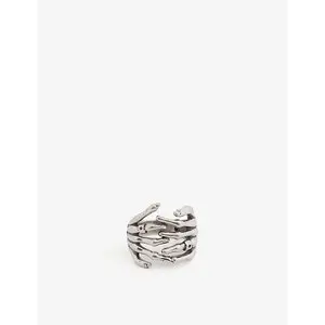 SERGE DENIMES Skeleton Hands Sterling Ring - Silver