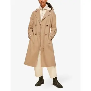 Whistles Riley Double-breasted Woven Trench Coat - Cream