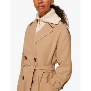 Whistles Riley Double-breasted Woven Trench Coat - Cream