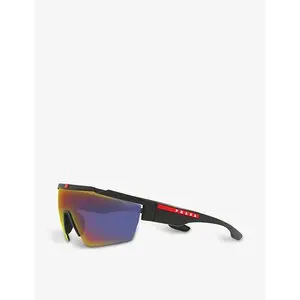 Prada Ps 03xs Shield-frame Nylon Sunglasses