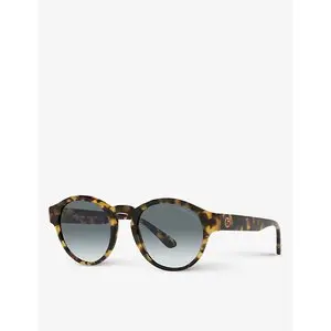 Giorgio Armani Panthos-frame Bio-acetate And Crystal Sunglasses - Yellow